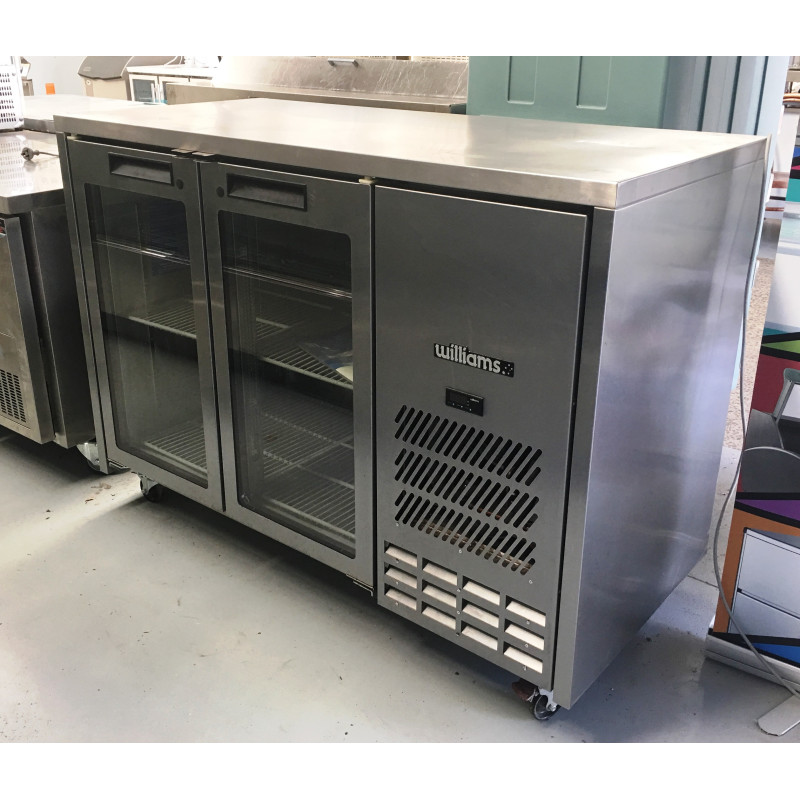Williams Cameo Star Two Glass Door Stainless Steel Underbench Fridge H