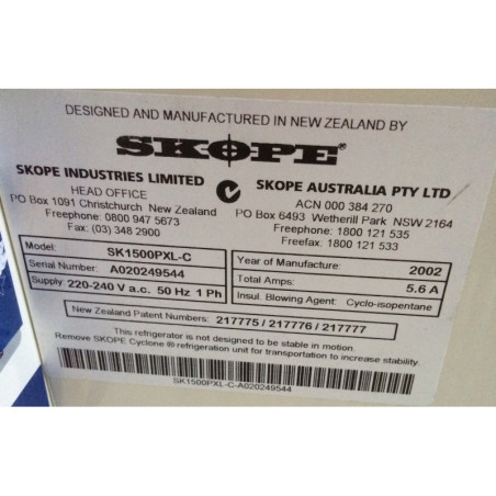 SKOPE 3 GLASS DOOR CHILLER MODEL : SK1500PKL-C