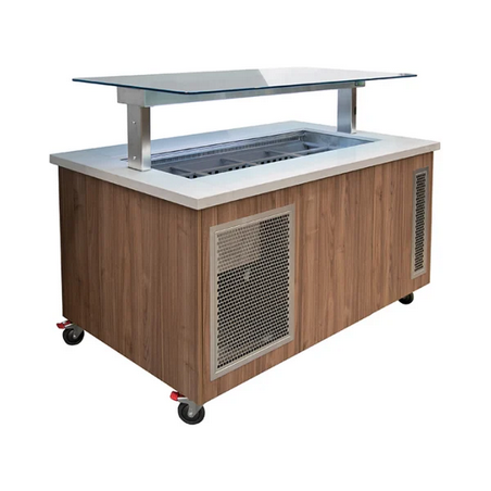Culinaire Mobile Refrigerated Island Buffet Stainless Steel Top ...