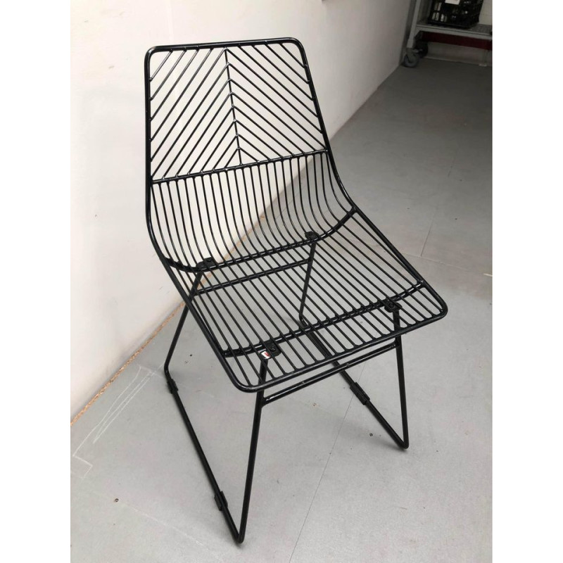 Clanbay District black Metal Wire Tapered Wire Chair, Metal