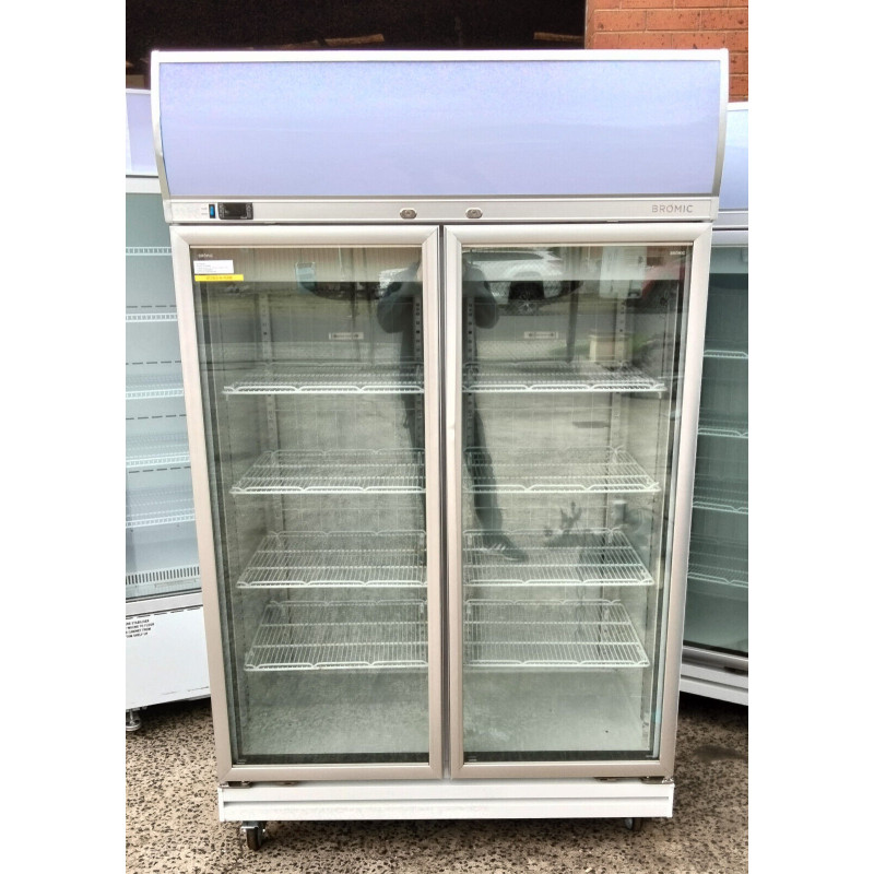 Bromic UF1000LF Upright Display Freezer Flat Glass Door 976L LED Ex-Di
