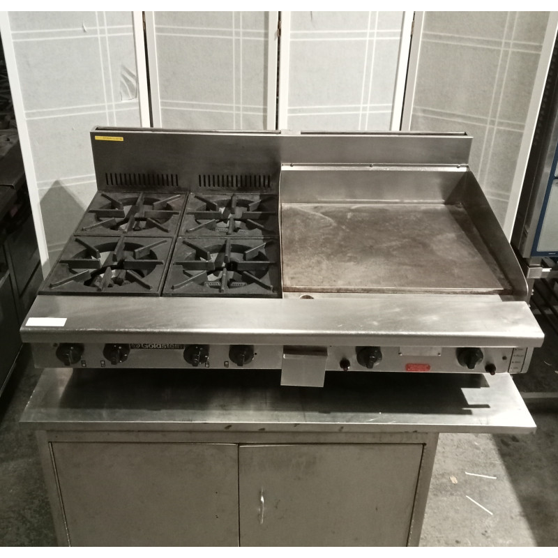 Pre-Owned Goldstein PFB24G4 Griddle and 4 Burner Combination Cook Top