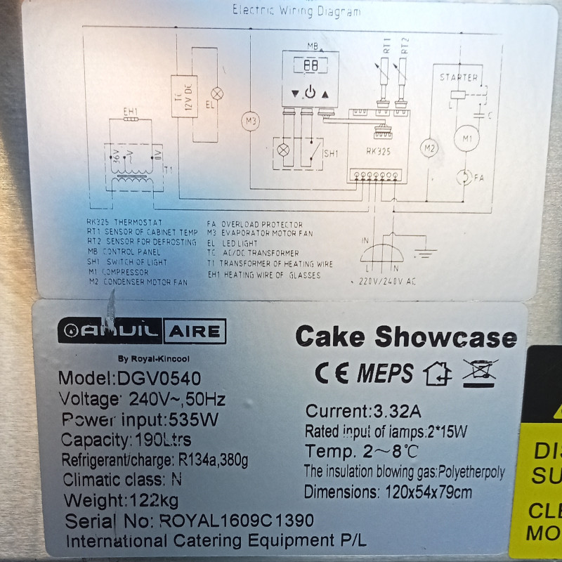 Pre-Owned Anvil Aire Cold Square Countertop Showcase DGV0540