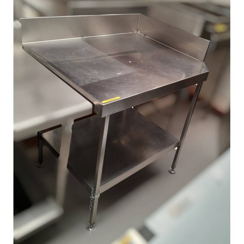 Used Custom Made Stainless Steel 1m Wide Corner Bench With Splashback