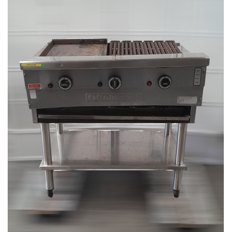 Used Goldstein RBA36L Combination Char Grill and Grill Plate