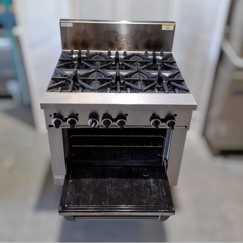 Used Garland GF36-6R Range 900mm Wide 6 Burner LPG Gas Oven
