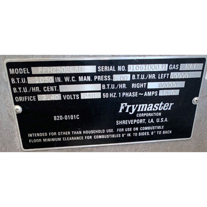 Used Frymaster Gas Deep Fryer with Filtration System