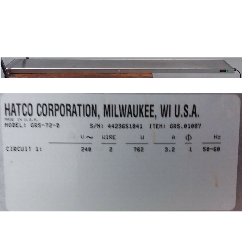 Hatco portable heated shelf Model: GRS-72-D